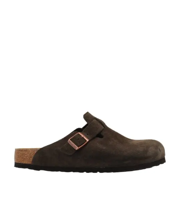 BIRKENSTOCK Boston Suede Clogs - Black