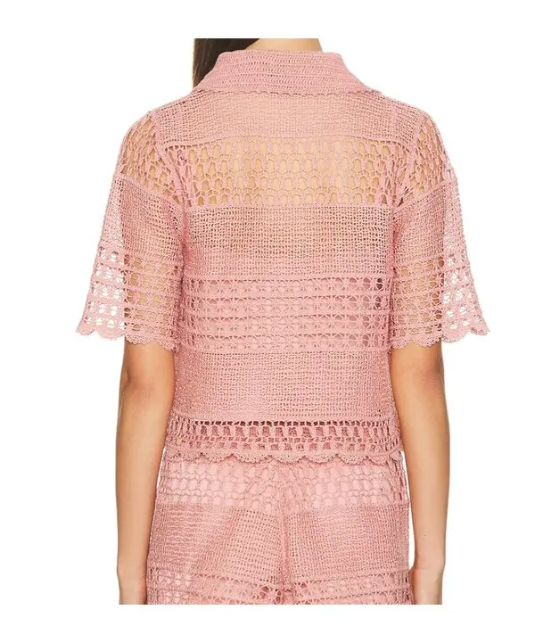 Zimmermann Wanderlust Sun Short Sleeve Crochet Top