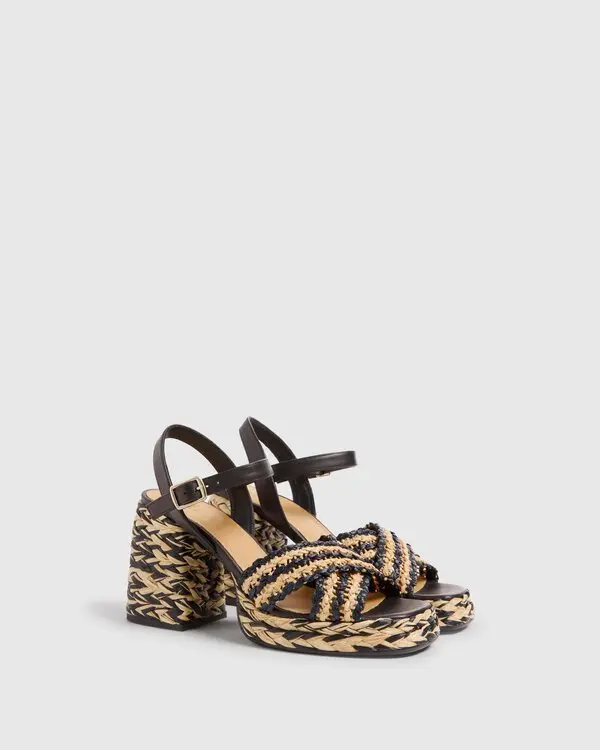 CastaÑer Vicen 95mm Raffia Platform Sandals