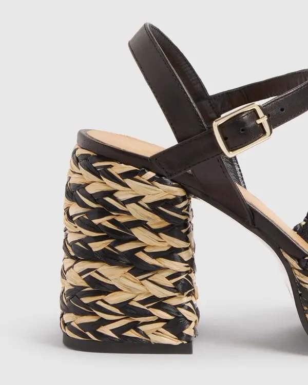 CastaÑer Vicen 95mm Raffia Platform Sandals