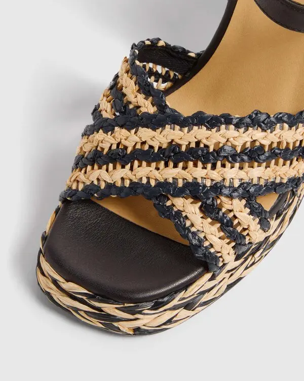 CastaÑer Vicen 95mm Raffia Platform Sandals