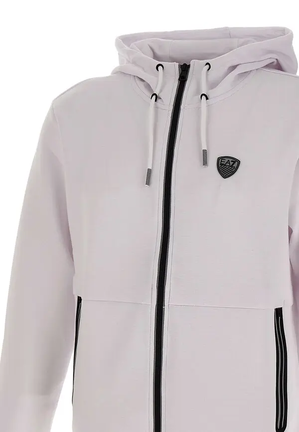 EA7 Logo Patch Zip-up Hoodie