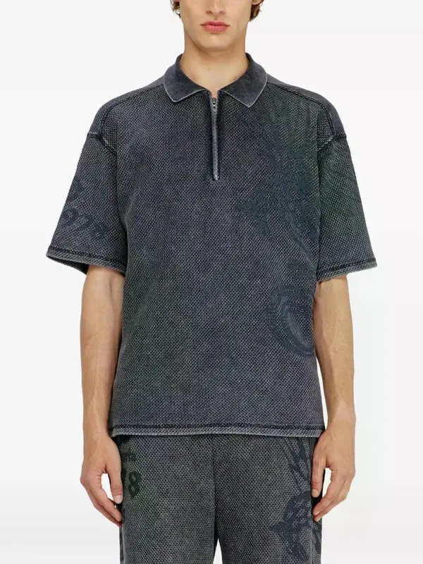 DIESEL® Jacquard-knit Cotton Polo Shirt - Grey