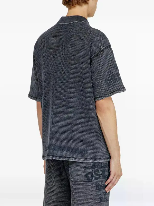 DIESEL® Jacquard-knit Cotton Polo Shirt - Grey