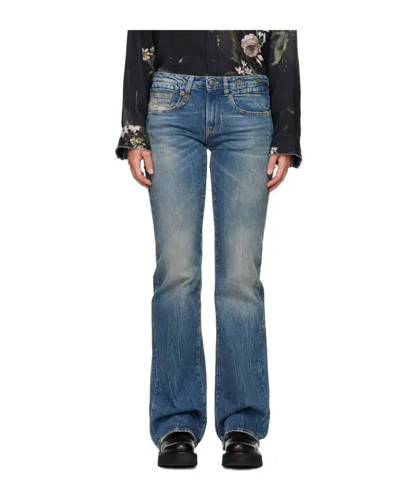 R13 Elastic Flared Leg Jeans