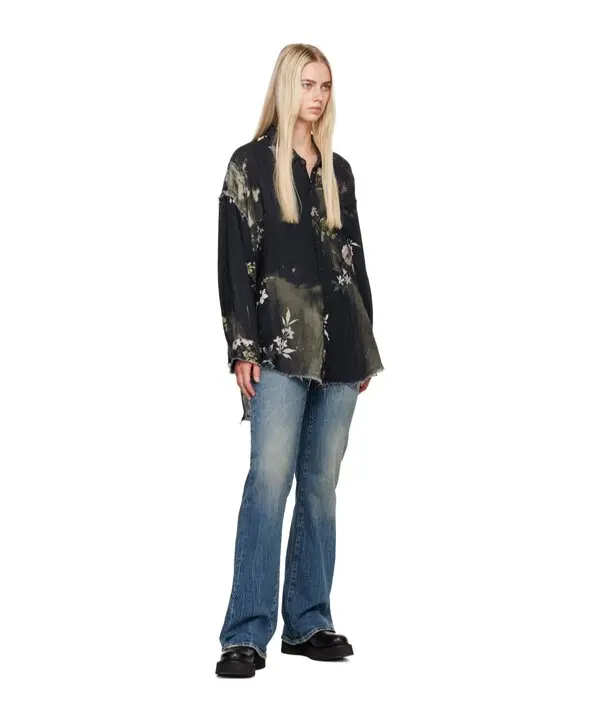 R13 Elastic Flared Leg Jeans