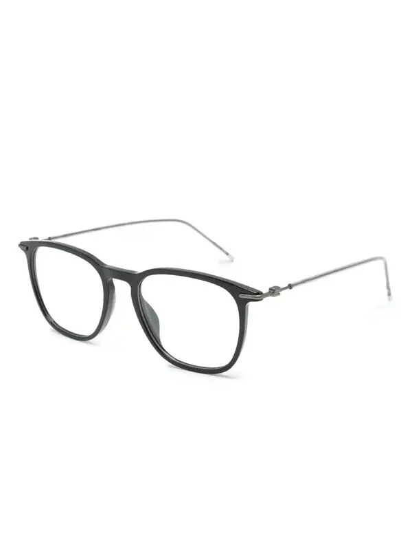 BOSS Logo Engraved Squared-frame Glasses