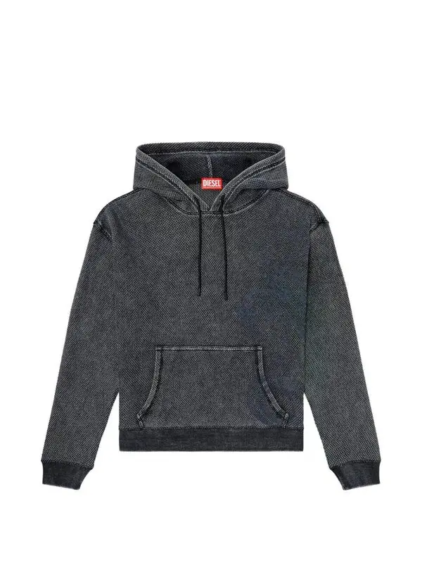 DIESEL® Jacquard-mesh Cotton Hoodie - Grey
