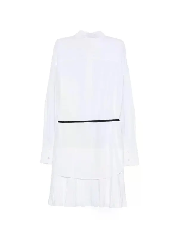 Barena Venezia Pleated Mini Shirt Dress - White