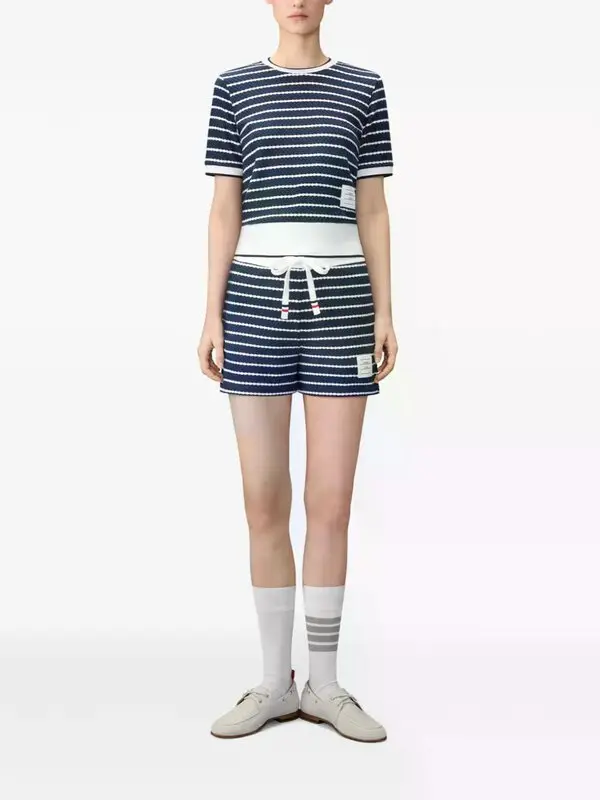 Thom Browne Honeycomb Rib Stripe T-shirt