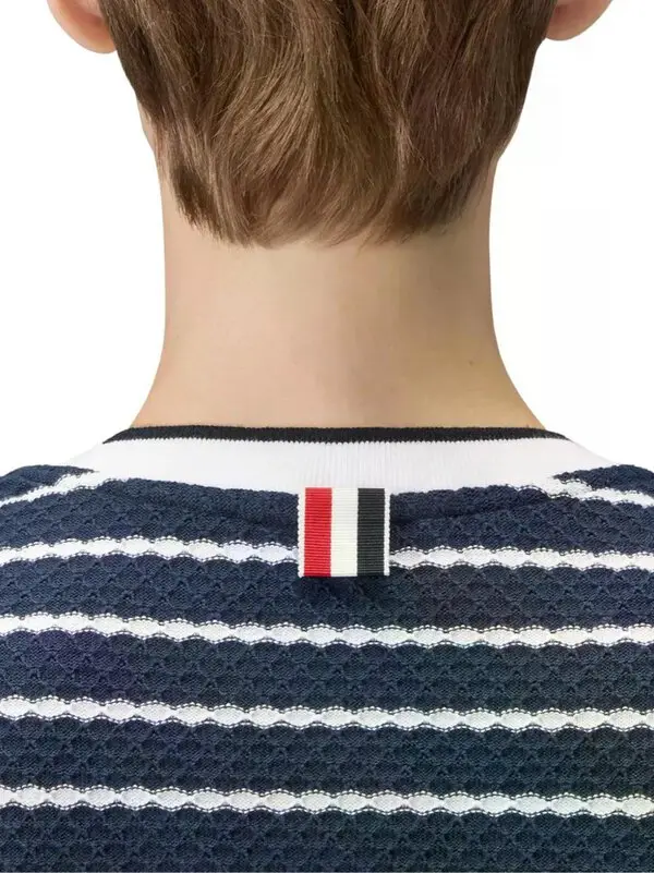 Thom Browne Honeycomb Rib Stripe T-shirt
