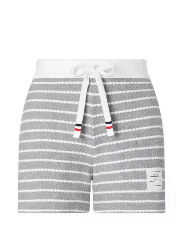 Thom Browne Horizontal Stripe Cotton Shorts - Green