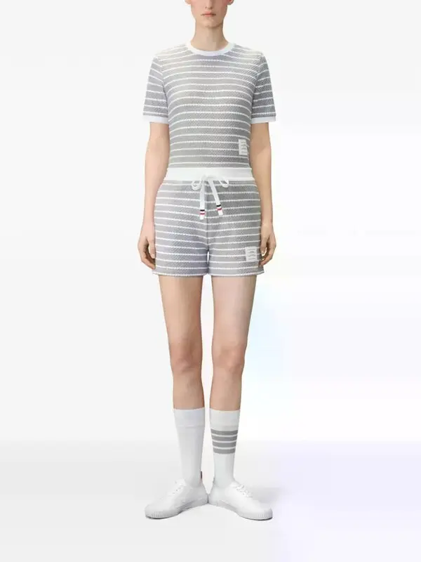 Thom Browne Horizontal Stripe Cotton Shorts