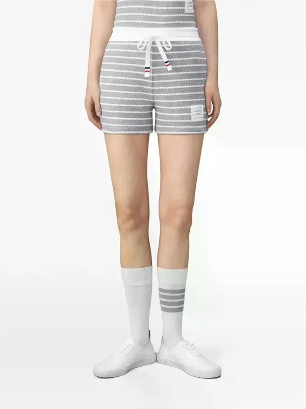 Thom Browne Horizontal Stripe Cotton Shorts