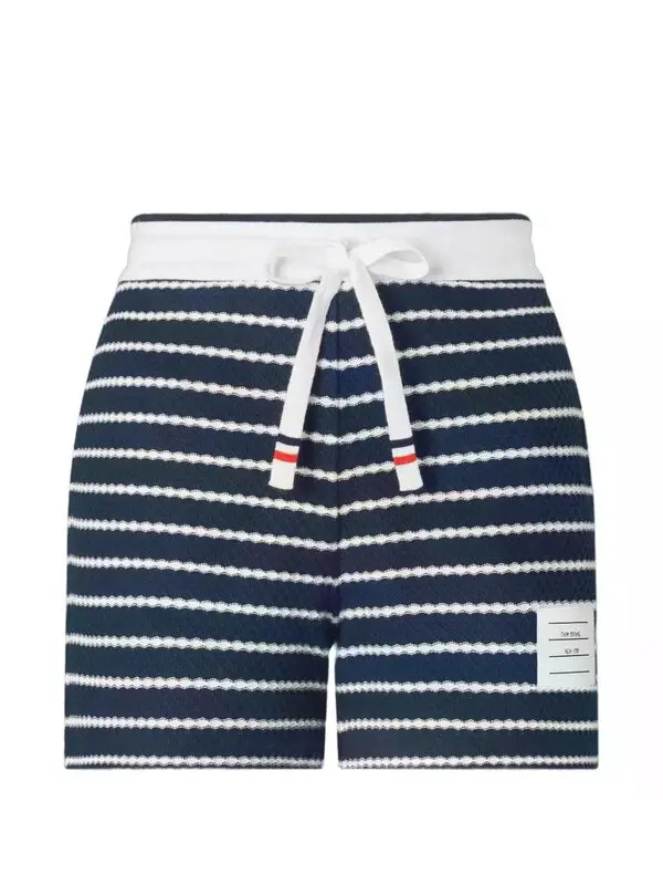 Thom Browne Honeycomb Stripe Shorts - Blue