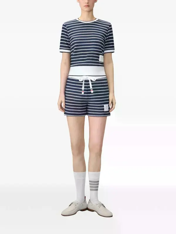 Thom Browne Honeycomb Stripe Shorts - Blue