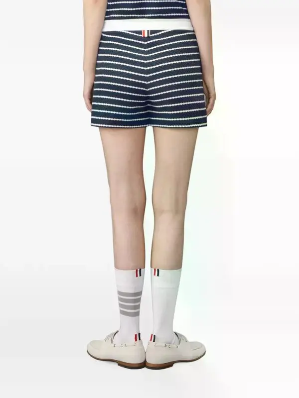 Thom Browne Honeycomb Stripe Shorts - Blue