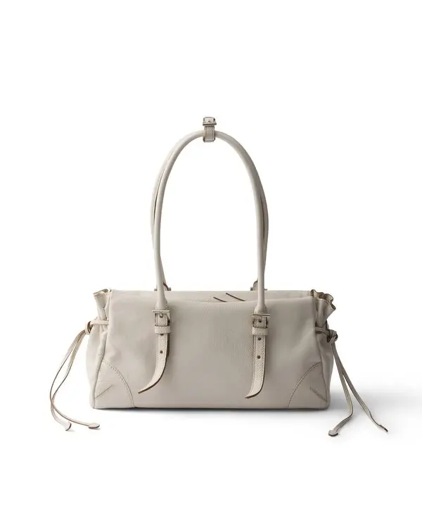 Prada Bonnie Medium Antiqued Leather Tote Bag - Neutral