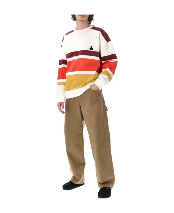 Isabel Marant Étoile Meyoan Striped Logo Sweatshirt