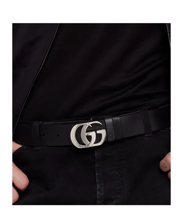 Gucci Double G Monogrammed Belt - Black