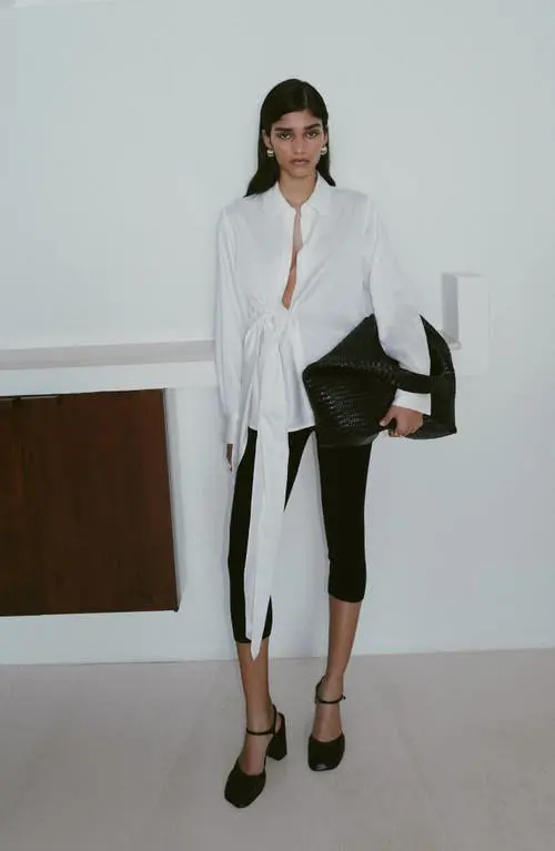 Mango Asymmetric Knot Shirt