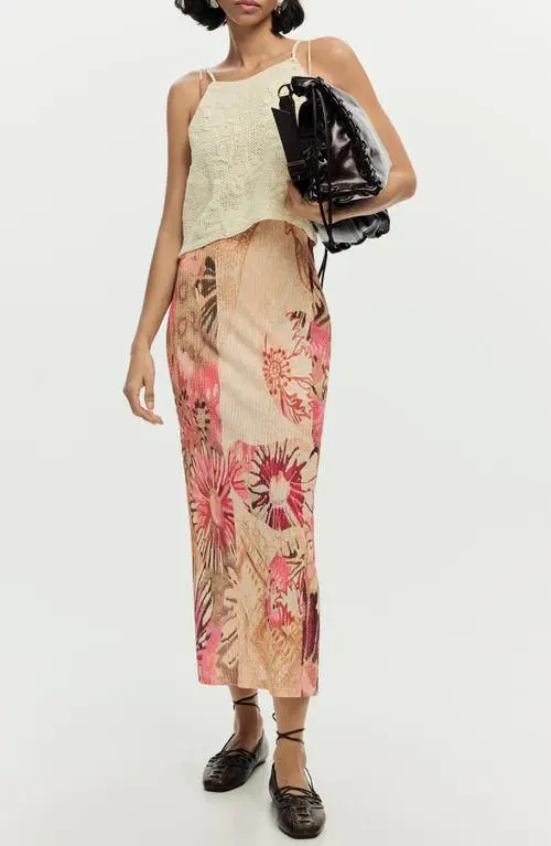 Desigual Sleeveless Midi Dress With Floral Print