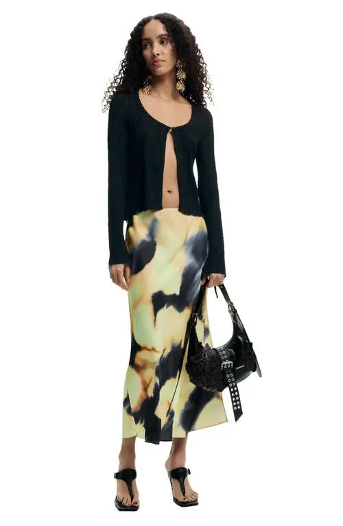 Desigual A-line Printed Midi Skirt