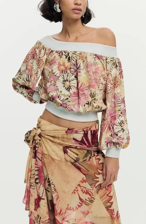 Desigual Asymmetrical Floral Print Lyocell Skirt