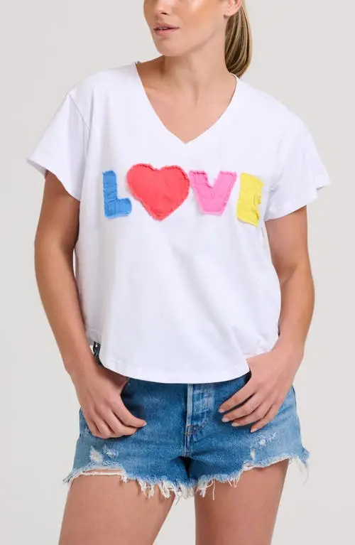 SHIRTY Raw Edge Appliqué V-neck T-shirt