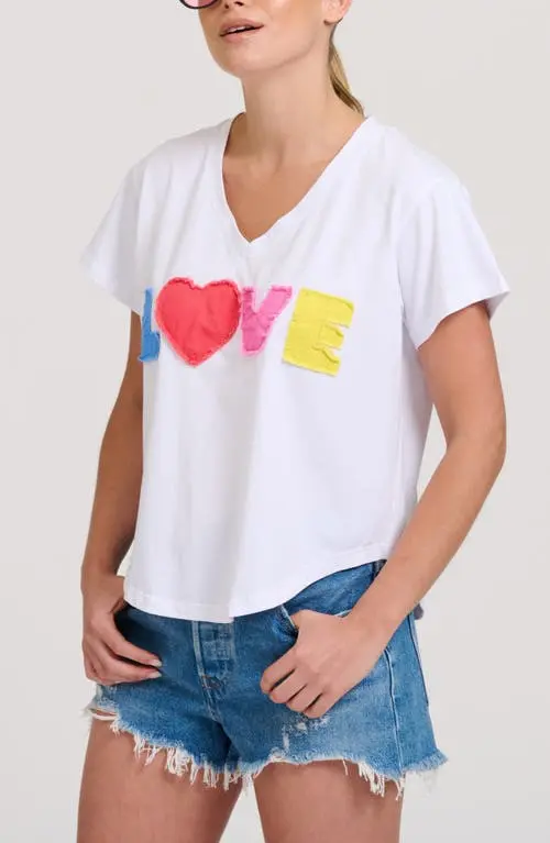 SHIRTY Raw Edge Appliqué V-neck T-shirt