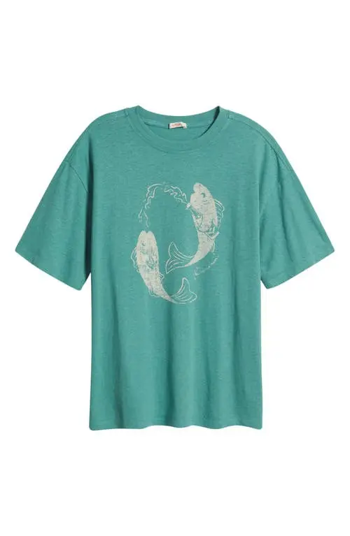 Marine Layer Fish Graphic Oversize Hemp Blend T-shirt
