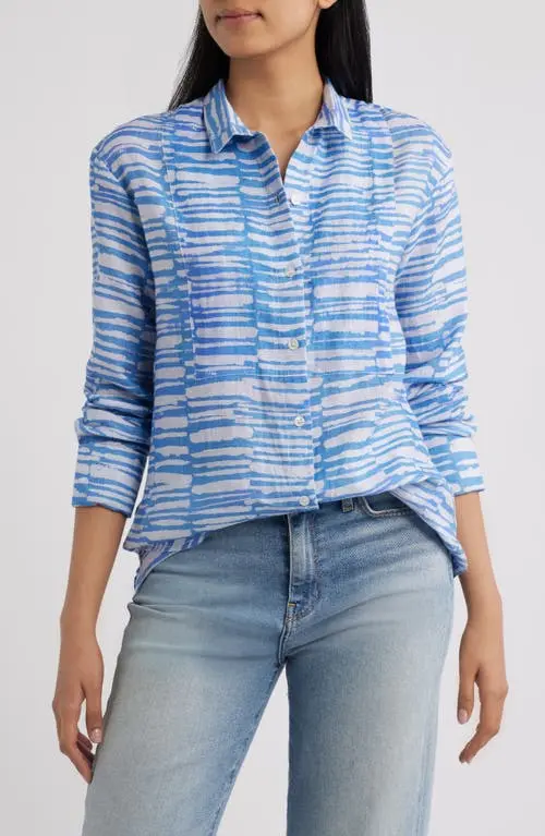 APNY Printed Linen Button-up Shirt