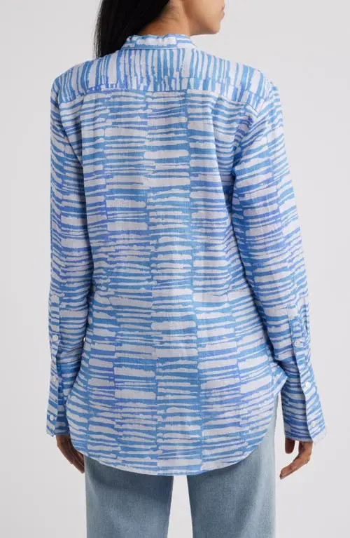 APNY Printed Linen Button-up Shirt