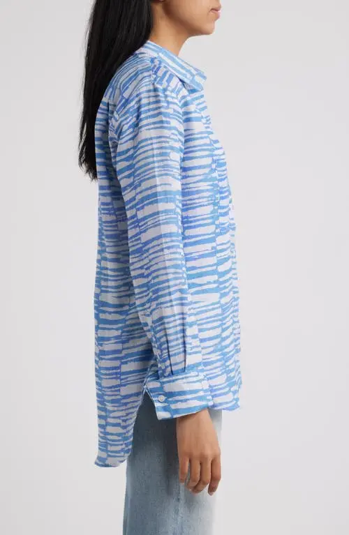 APNY Printed Linen Button-up Shirt