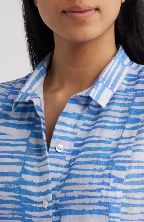 APNY Printed Linen Button-up Shirt