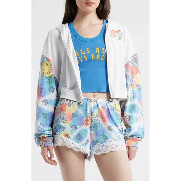 BOYS LIE Tie-dye Graphic Full Zip Hoodie