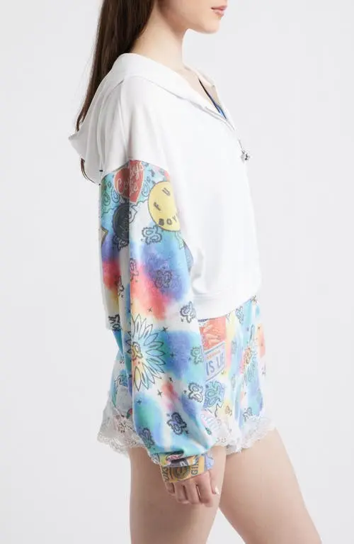 BOYS LIE Tie-dye Graphic Full Zip Hoodie