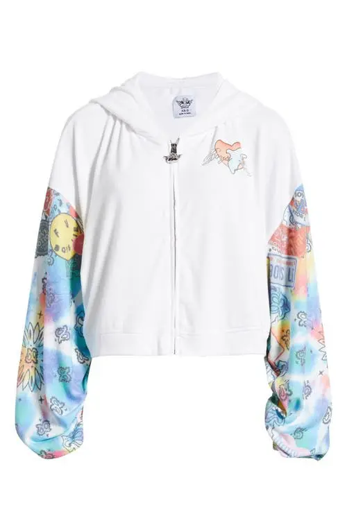 BOYS LIE Tie-dye Graphic Full Zip Hoodie