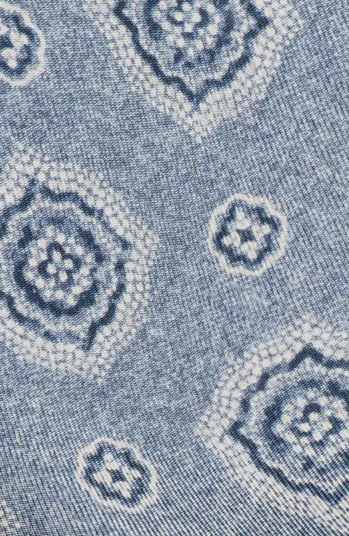 JACK VICTOR Carney Medallion Silk Tie - Faded Blue