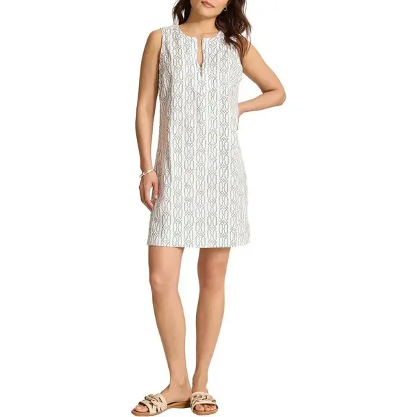 Tommy Bahama Geometric Chain-link Print Sheath Dress - Grass
