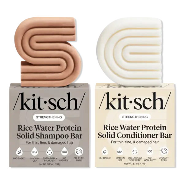KITSCH Rice Water Protein Strengthing Shampoo + Conditioner Combo White Tea & Mandarin - One-color