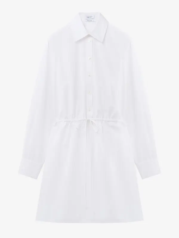 Alexander McQueen Tie Detail Shirt Dress - Optical White