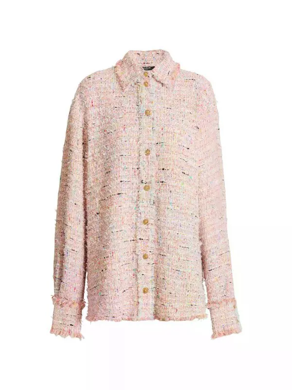 Balmain Tweed Overshirt - Pink