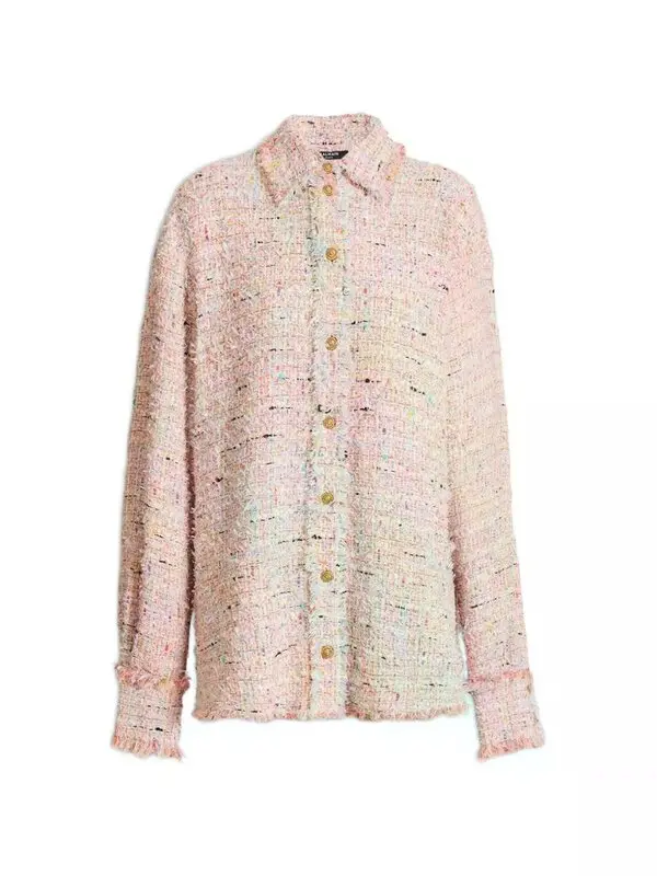 Balmain Tweed Overshirt - Pink