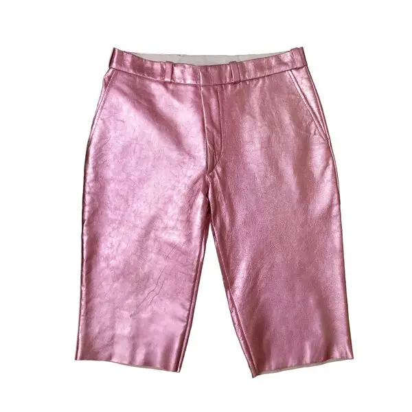 ABSURDE Metallic Leather Shorts