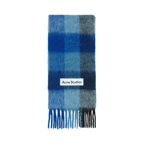 Acne Studios Vally Check Scarf 'navy/black - Blue