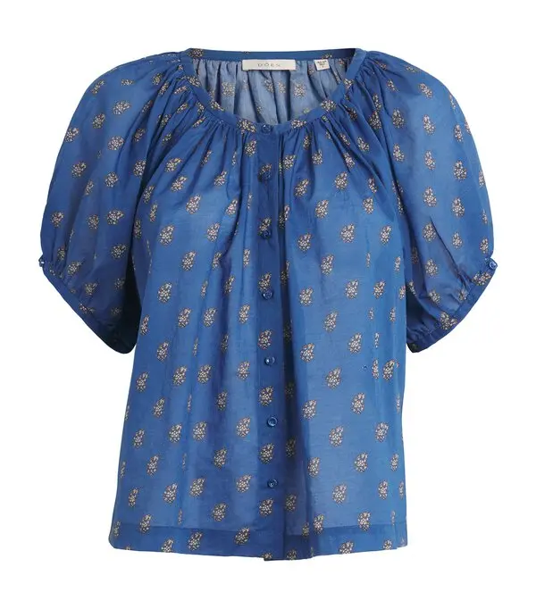DÔEN Paisley Print June Blouse - Blue