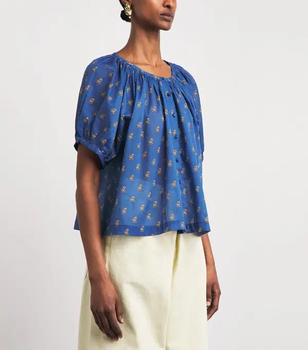 DÔEN Paisley Print June Blouse - Blue