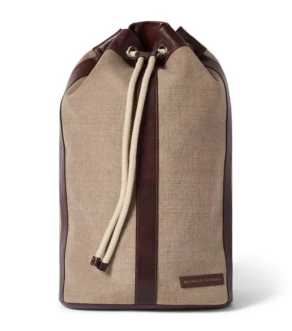 Brunello Cucinelli Cotton-linen Backpack - Beige