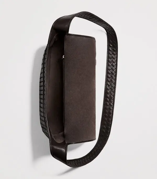 Bottega Veneta Lambskin Veneto Messenger Bag - Brown